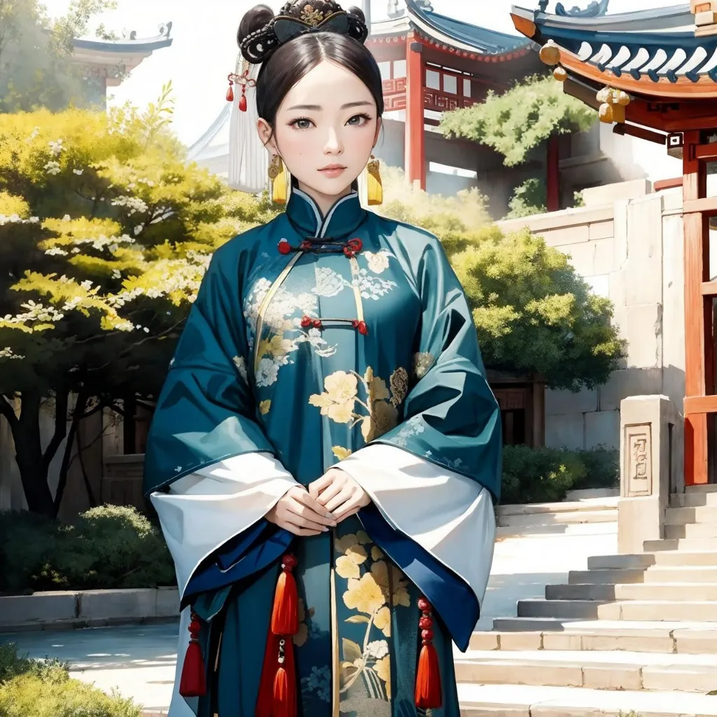 Ai绘画，古风美女羽山摇曳的画本故事 画本故事